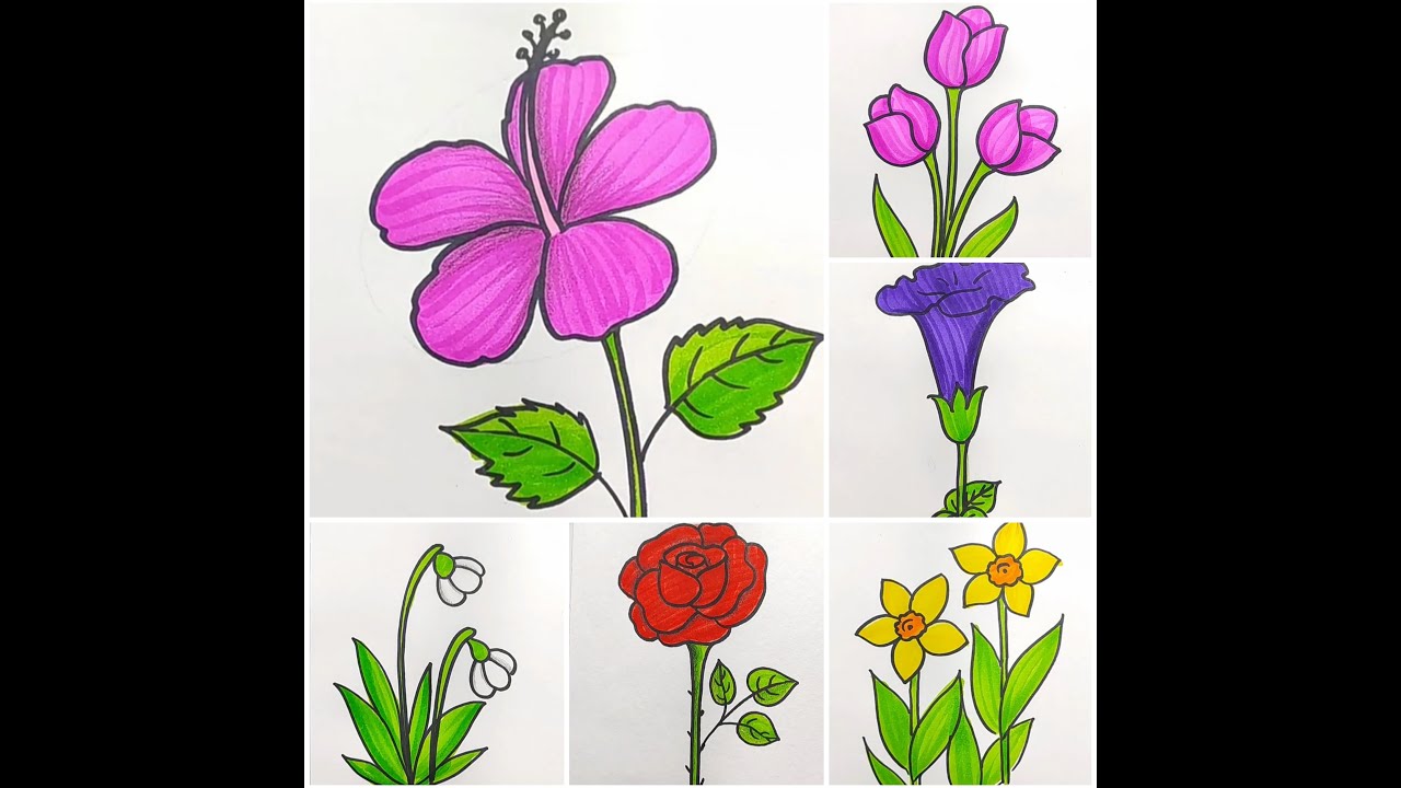Langkah demi langkah menggambar bunga yang indah - YouTube