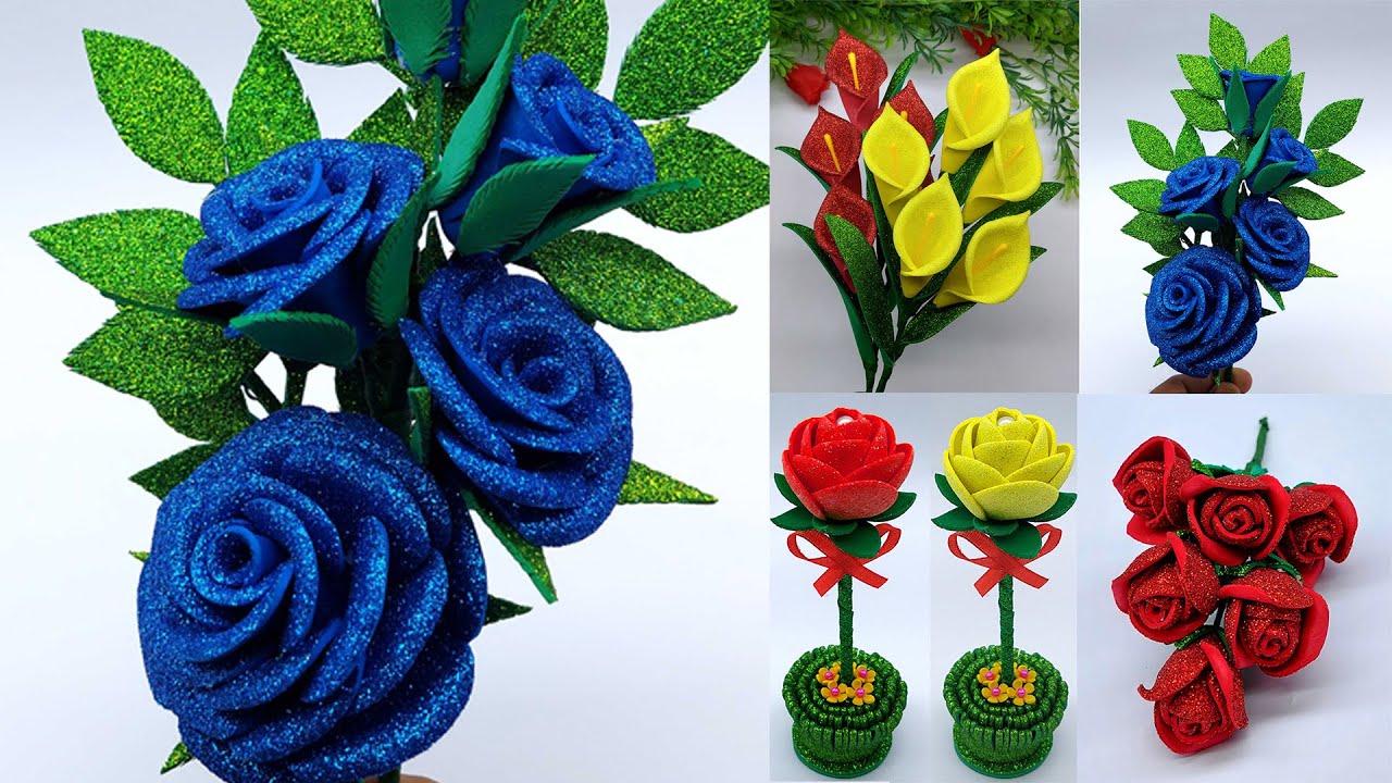 4 Types Of Flowers - How to Make Flower - Home Decoration Craft - DIY ...