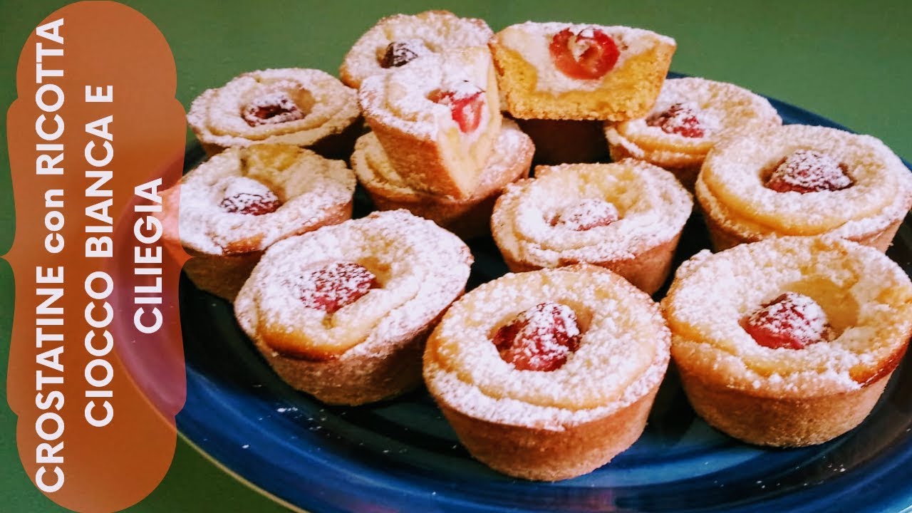 CROSTATINE CON RICOTTA, CIOCCOLATA BIANCA E CILIEGIA FINALE - RICETTA ...