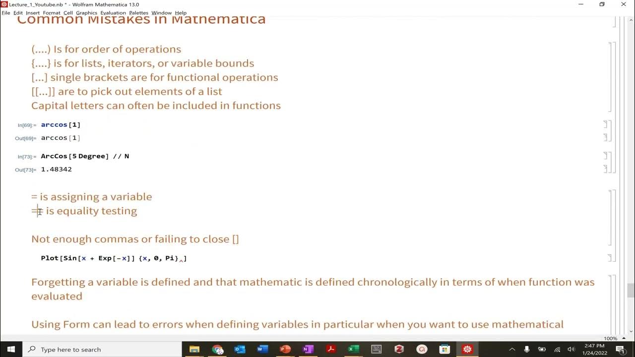 Mathematica Helpful Mathematica Tips and Debugging - YouTube