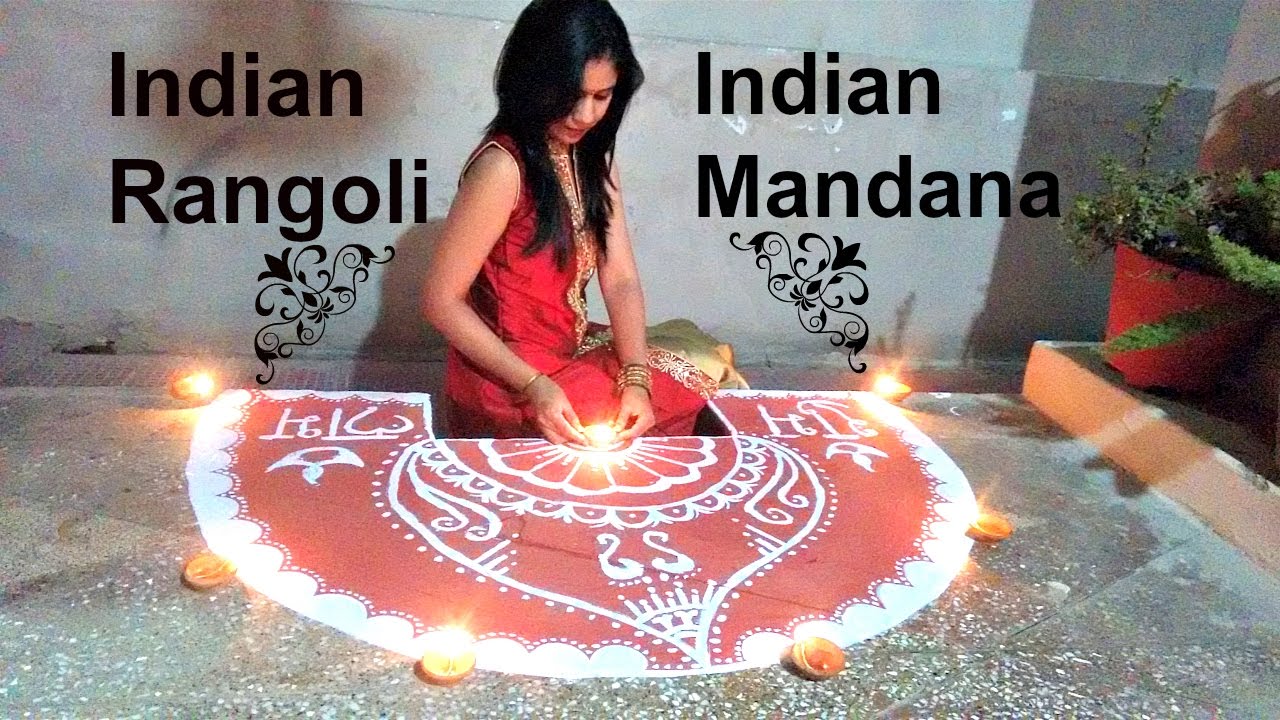 How to make Indian Rangoli Design | Mandana Design | Indian Art - YouTube