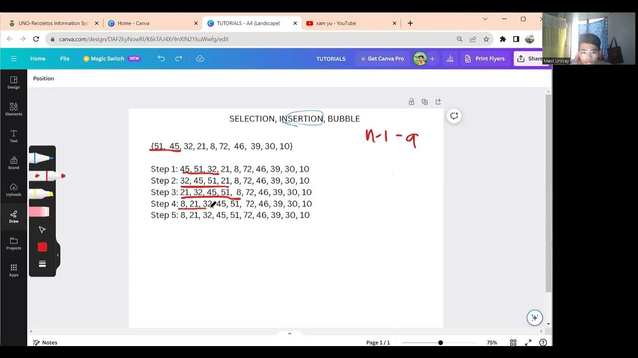 SORTING ALGORITHM (Insertion Sort) - YouTube