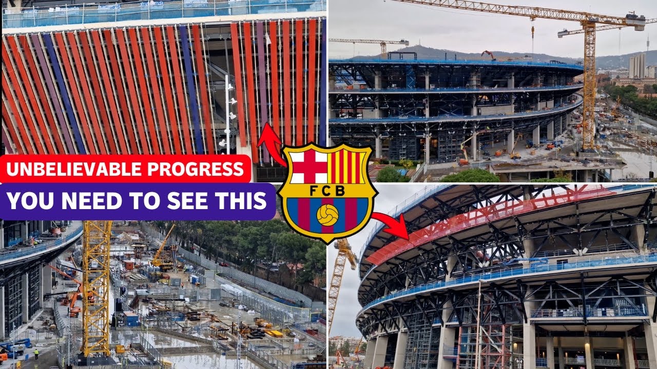 Camp Nou Construction Update | Latest Progress at the Stadium - YouTube