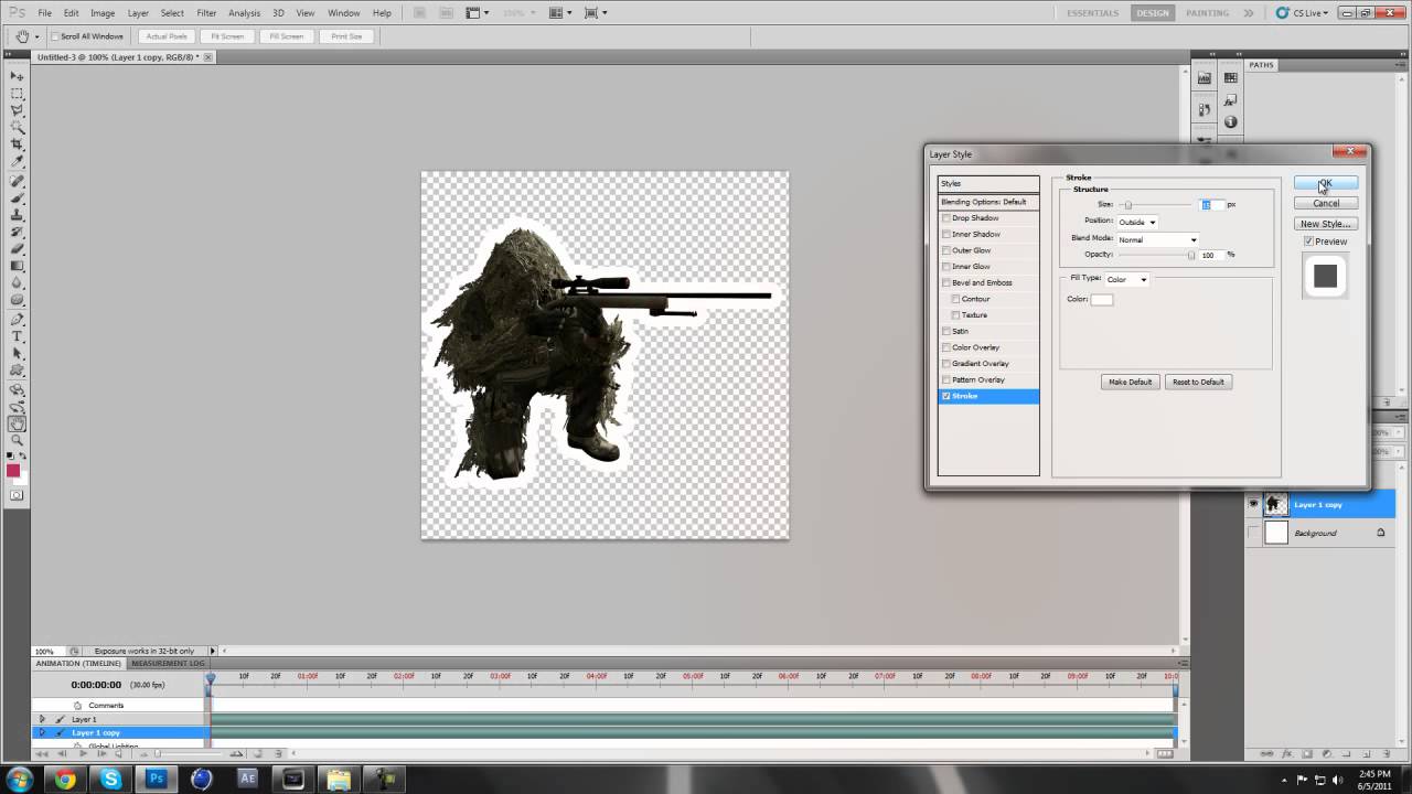 Photoshop: Paper Stroke Effect - YouTube