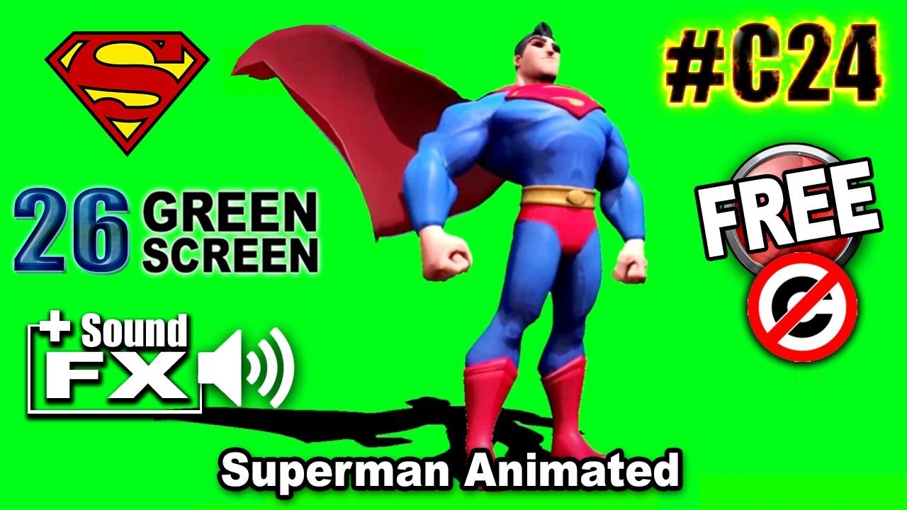 Superman Green Screen 3D - YouTube