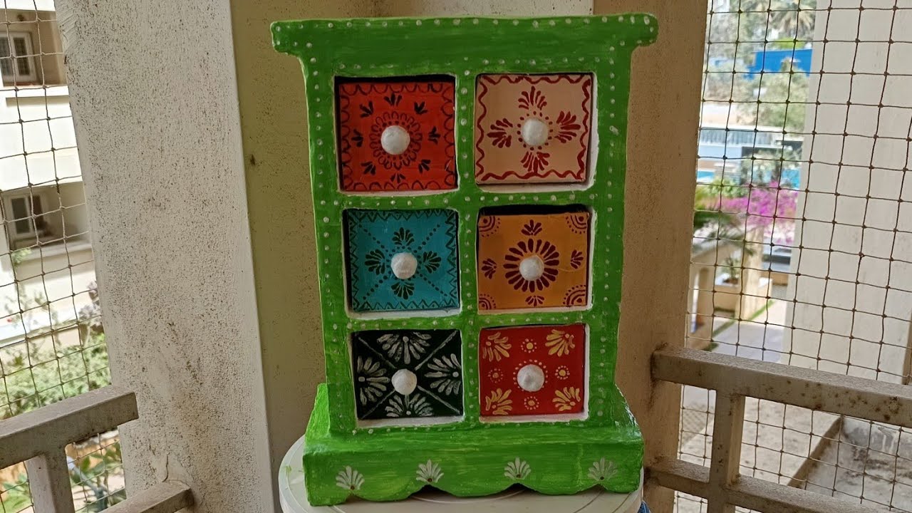 Cardboard Chest Of Drawers(best out of waste) - YouTube