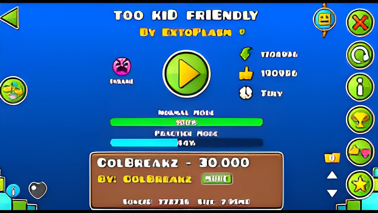 ИГРАЮ В GEOMETRY DASH 🧊 В TOO KID FRIENDLY 👾 - YouTube