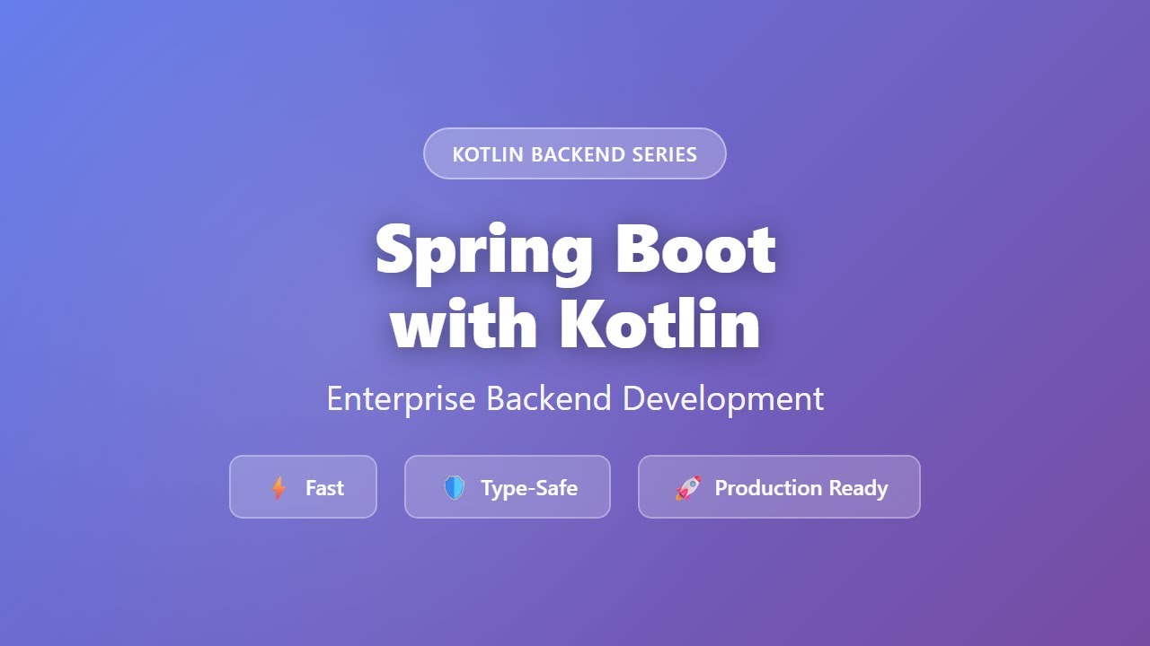 Spring Boot with Kotlin Tutorial - Enterprise Backend Development for ...