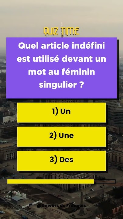 "Quiz De Grammaire Française : Les Articles" - YouTube