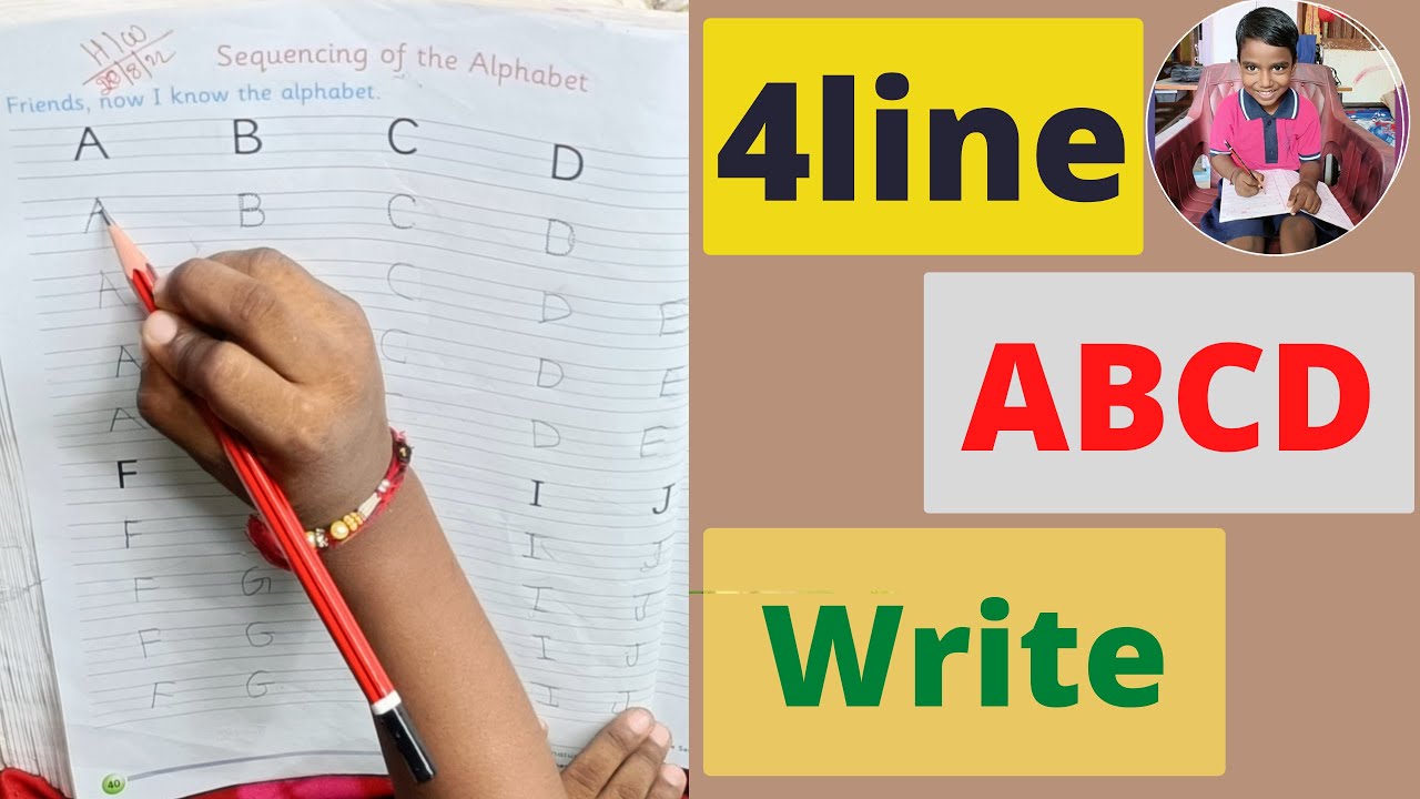 4 line A B C D| how to write English handwriting capital letters|for ...