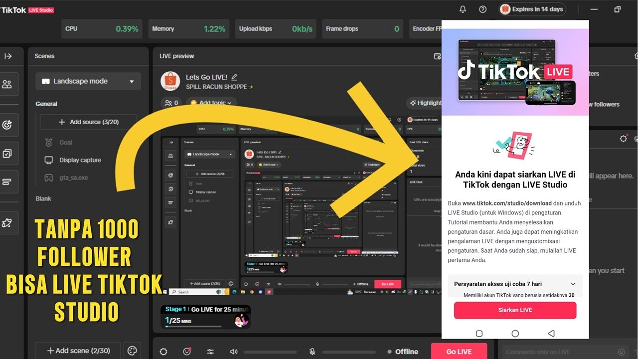 TUTORIAL LIVE TIKTOK STUDIO TANPA 1000 FOLLOWER !!! - YouTube