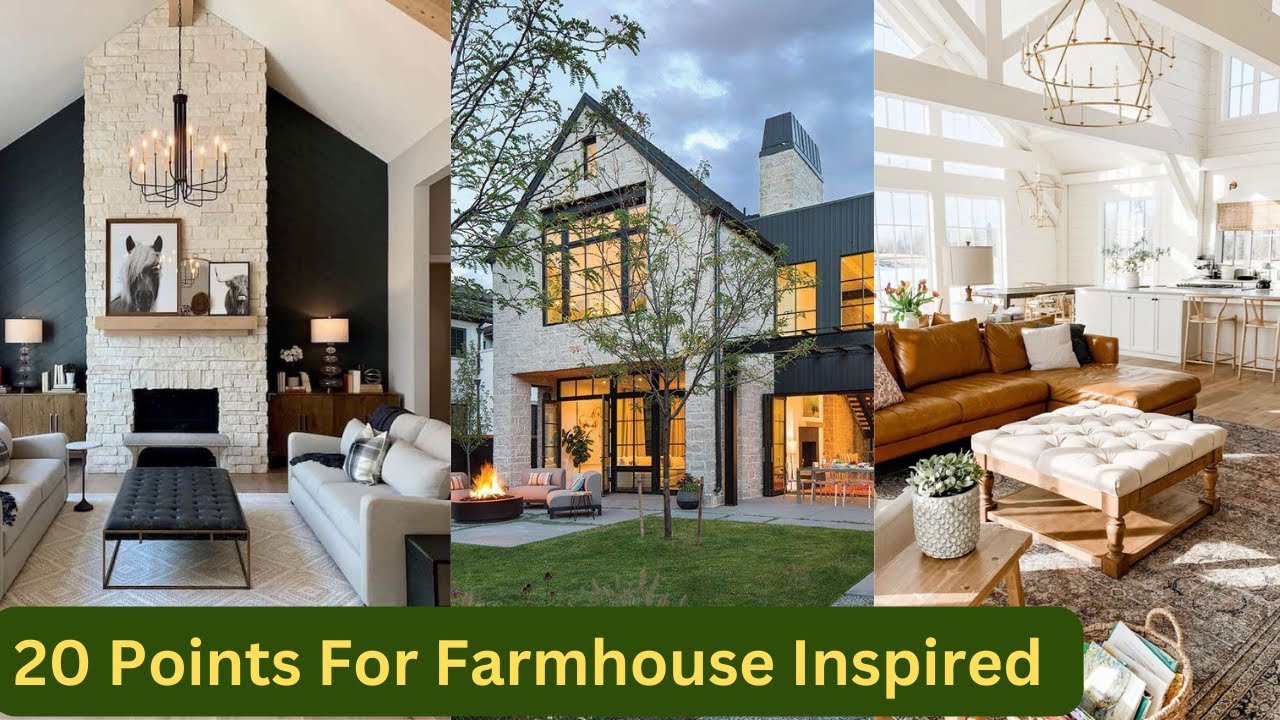 20 Points For Farmhouse Inspired Home Decor Ideas - YouTube