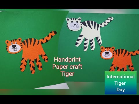 How To Make Handprint Tiger | DIY Animal Craft | Handprint Animal ...