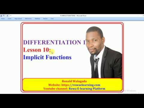 10 - DERIVATIVES OF IMPLICIT FUNCTIONS (A-LEVEL MATH)