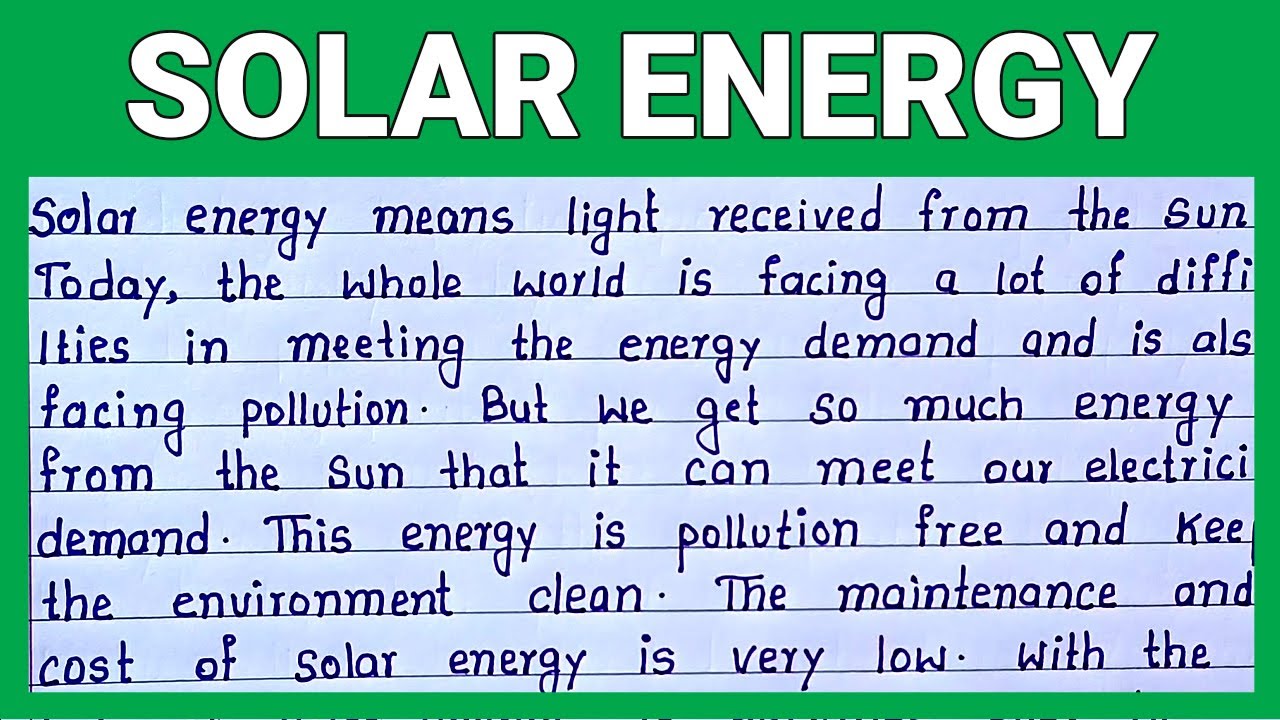 Best Easy and Short English Essay on Solar Energy | Write Simple ...