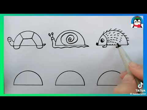 How to draw animals from semi-circle step by step. - YouTube