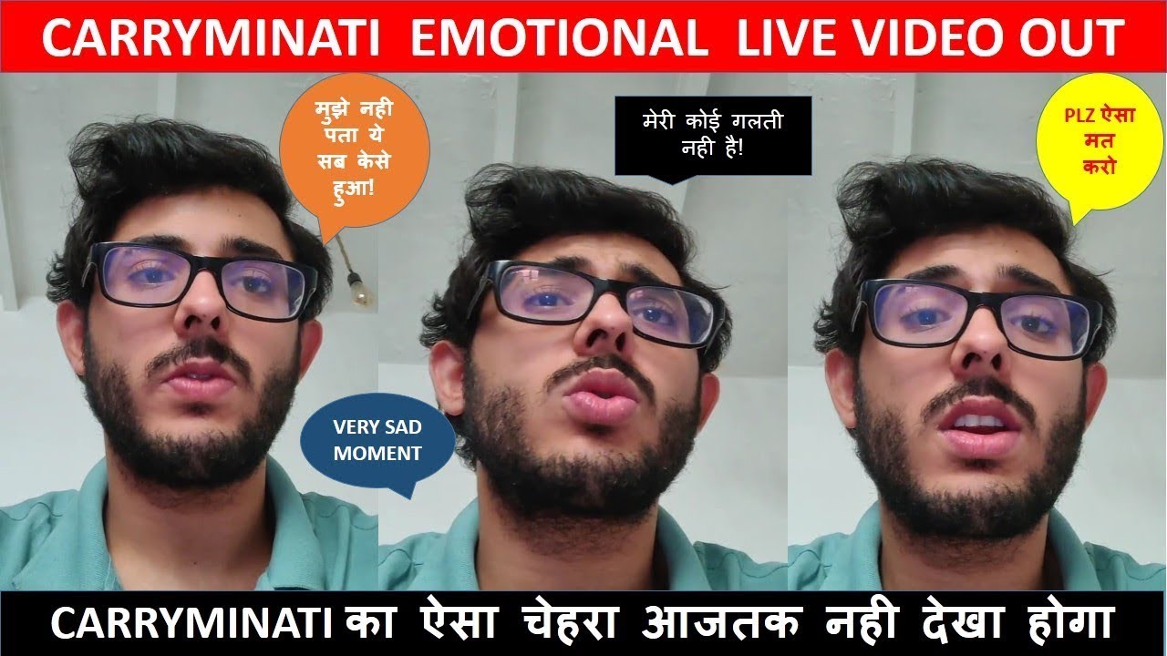 Carryminati very sad after video takedown | carryminati crying ...