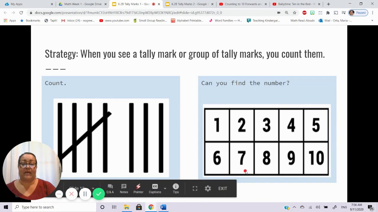 K 2B Tally Marks 1 Google Slides - YouTube