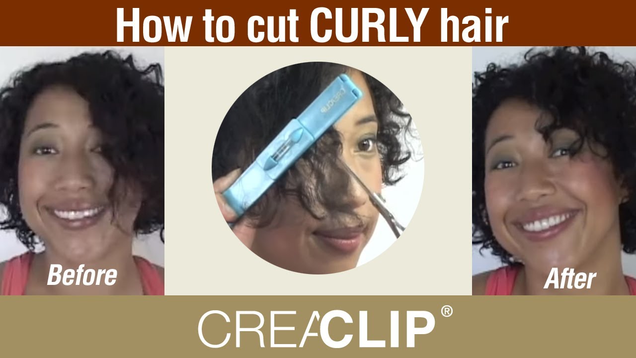 How to Cut CURLY Hair - Bangs and Top-LAYERS - YouTube