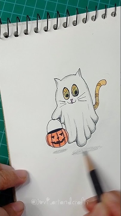 How to draw a Cat Ghost! pt. 2👻🙀🎃| Ghost Cat Drawing #catghostart # ...