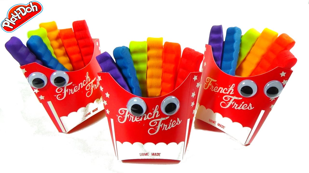 Play Doh Rainbow Surprise Fries! Star Wars Egg Shopkins Avengers ...