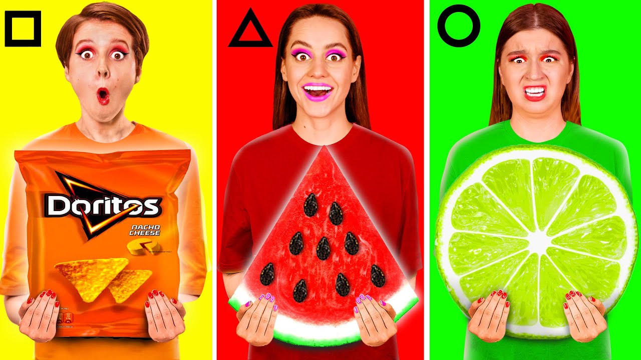 Geometric Shape Food Challenge | Epic Food Battle by DaRaDa Challenge ...