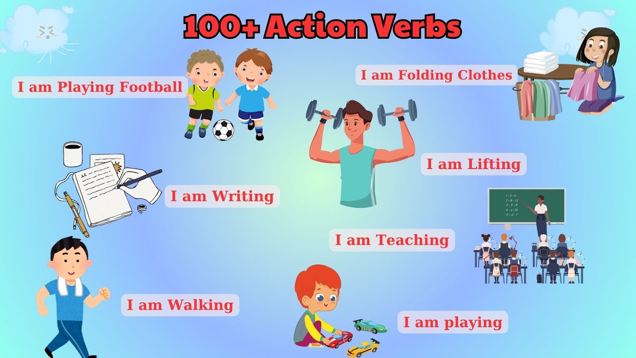 100 + Action Verbs Vocabulary For Kid - YouTube