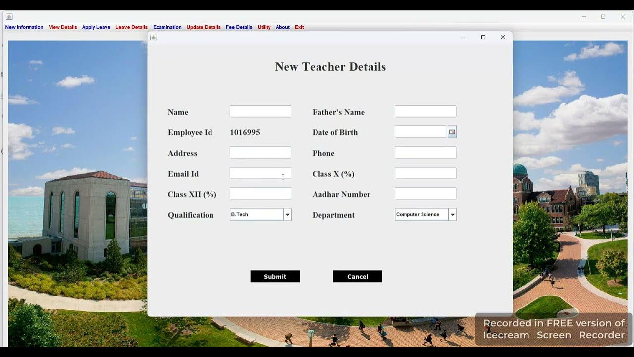 University Management System | Java Swing - YouTube