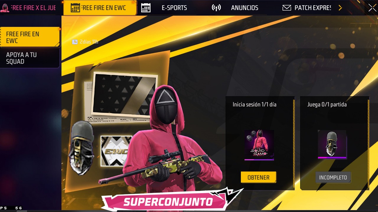 Nuevos Premios Gratis EWC 2025 Reclama tu Pañuelo EWC Superconjunto Guardia Rosa Free Fire ff ...
