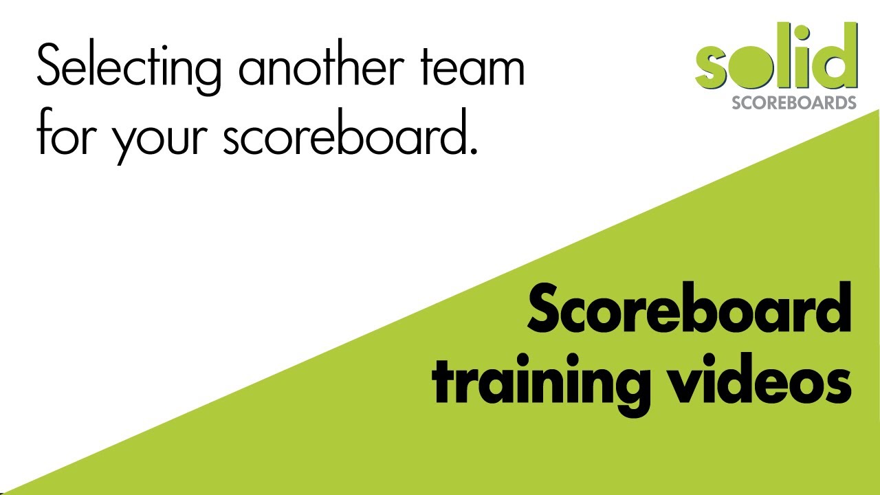 Selecting the Team on your Solid Scoreboard - YouTube