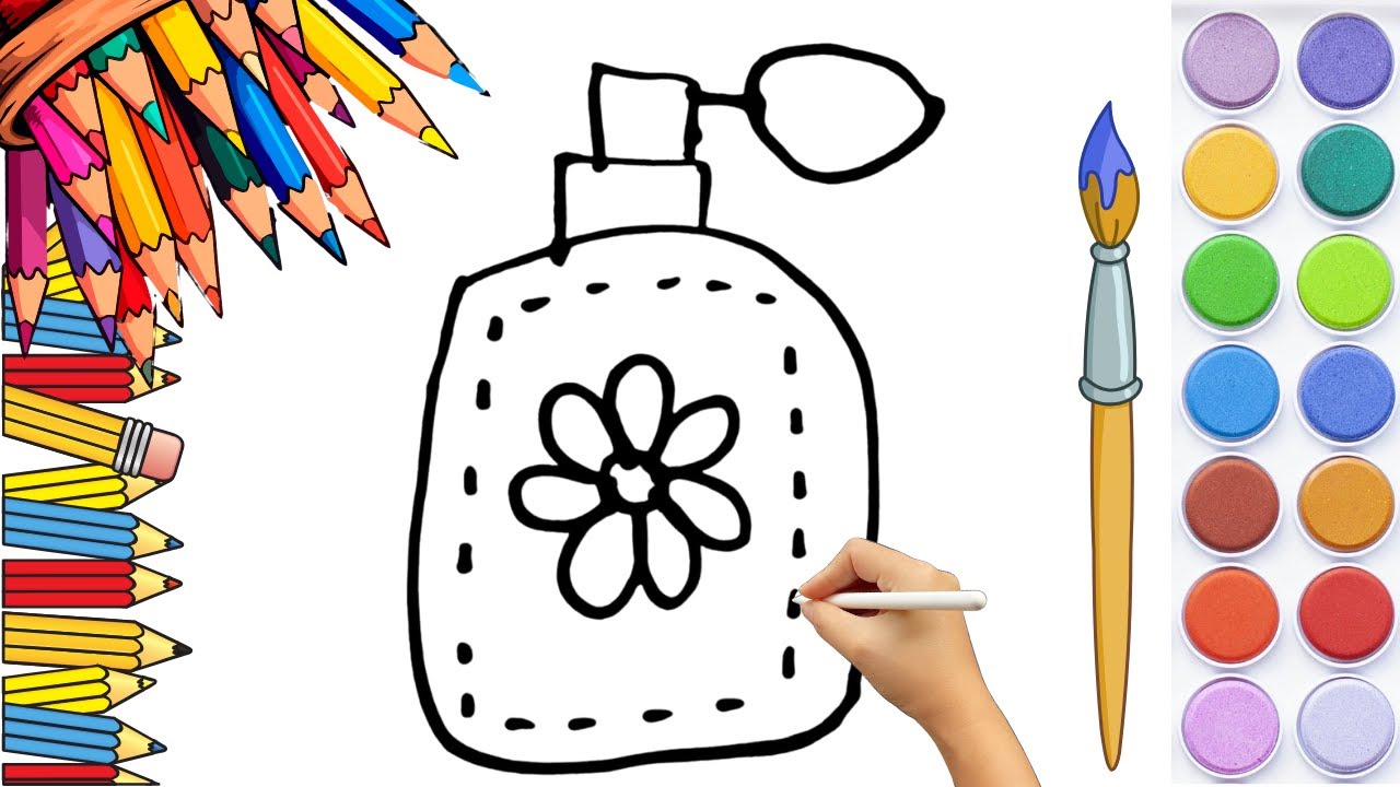 How To Draw cute Perfume Drawing easy, Painting & Coloring For Kids and ...