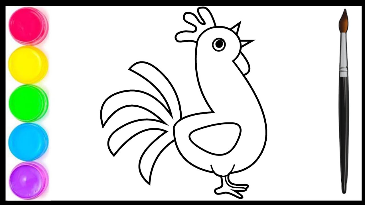 HOW TO DRAW A COCK 🐓DRAWING VERY EASY STEP BY STEP| ROSTER 🐓 COCK ...