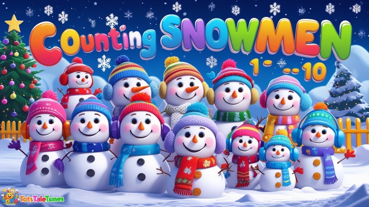 Counting Snowmen 1–10 ⛄ | Fun Winter Math Song for Kids | Learn Numbers ...