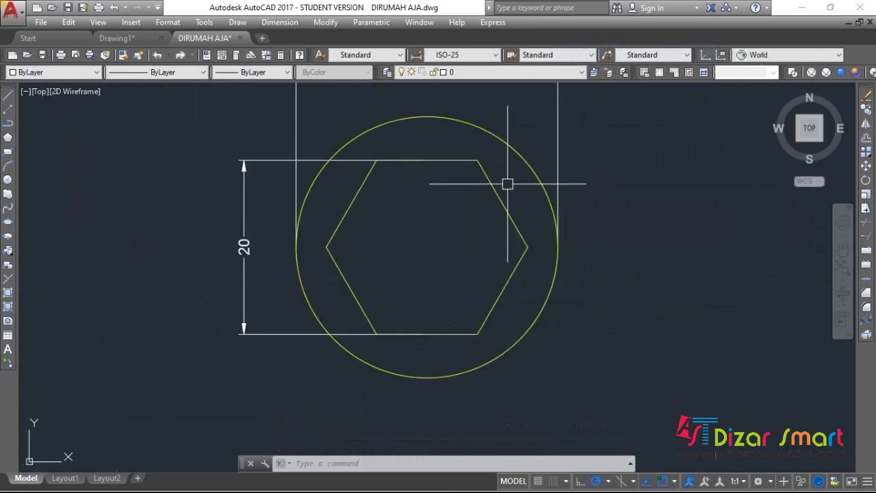 Autocad 2d tutorial gambar mesin #11 - YouTube