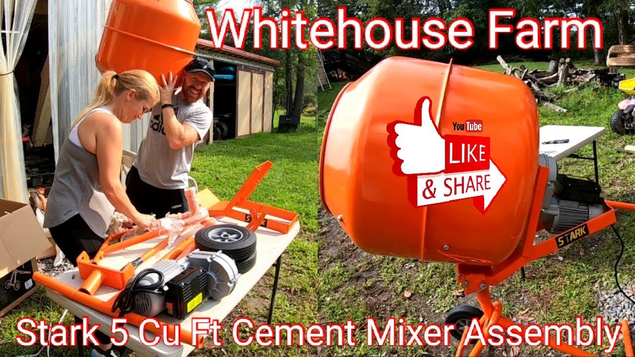Stark 5 CU FT Cement Mixer Assembly - YouTube