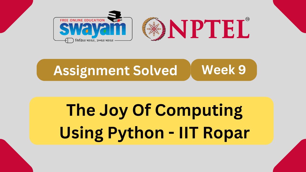 The Joy of Computing using Python WEEK 9 || NPTEL Quiz Assignment ...