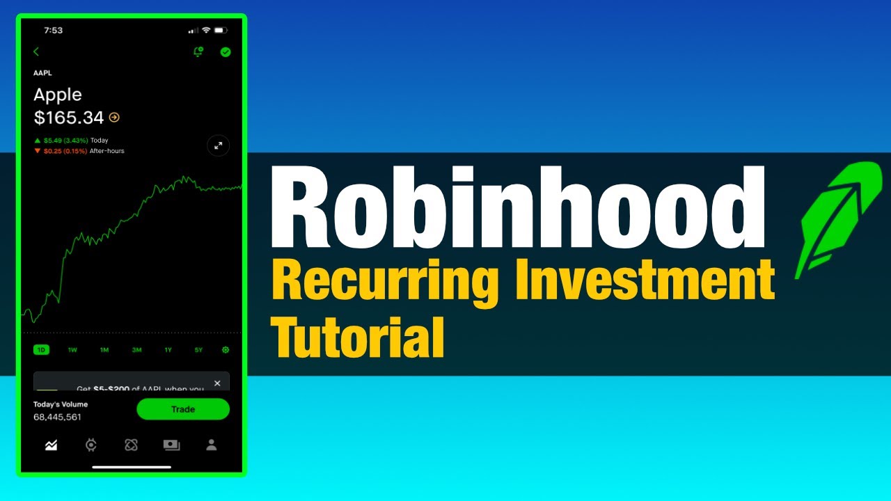ROBINHOOD APP Tutorial - How To Setup Recurring Investments for Stocks and ETFs 2023 - YouTube