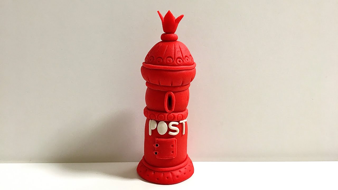 ♥️ Clay time - make a Red Post/ Letter Box | playdoh model craft ...