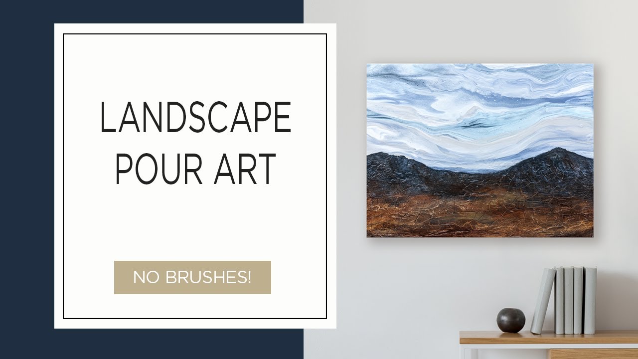 Landscape pour art | Greg Benz inspired acrylic painting | No paint ...