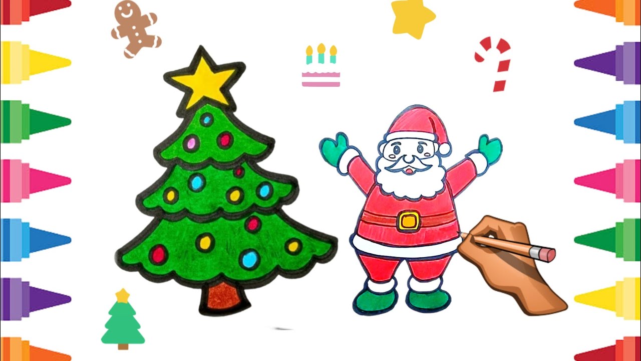 Santa Claus Easy Drawing | Christmas Tree Drawing | Christmas Drawing ...