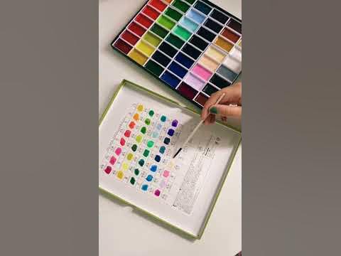Kuretake Gansai Tambi watercolors swatches - YouTube