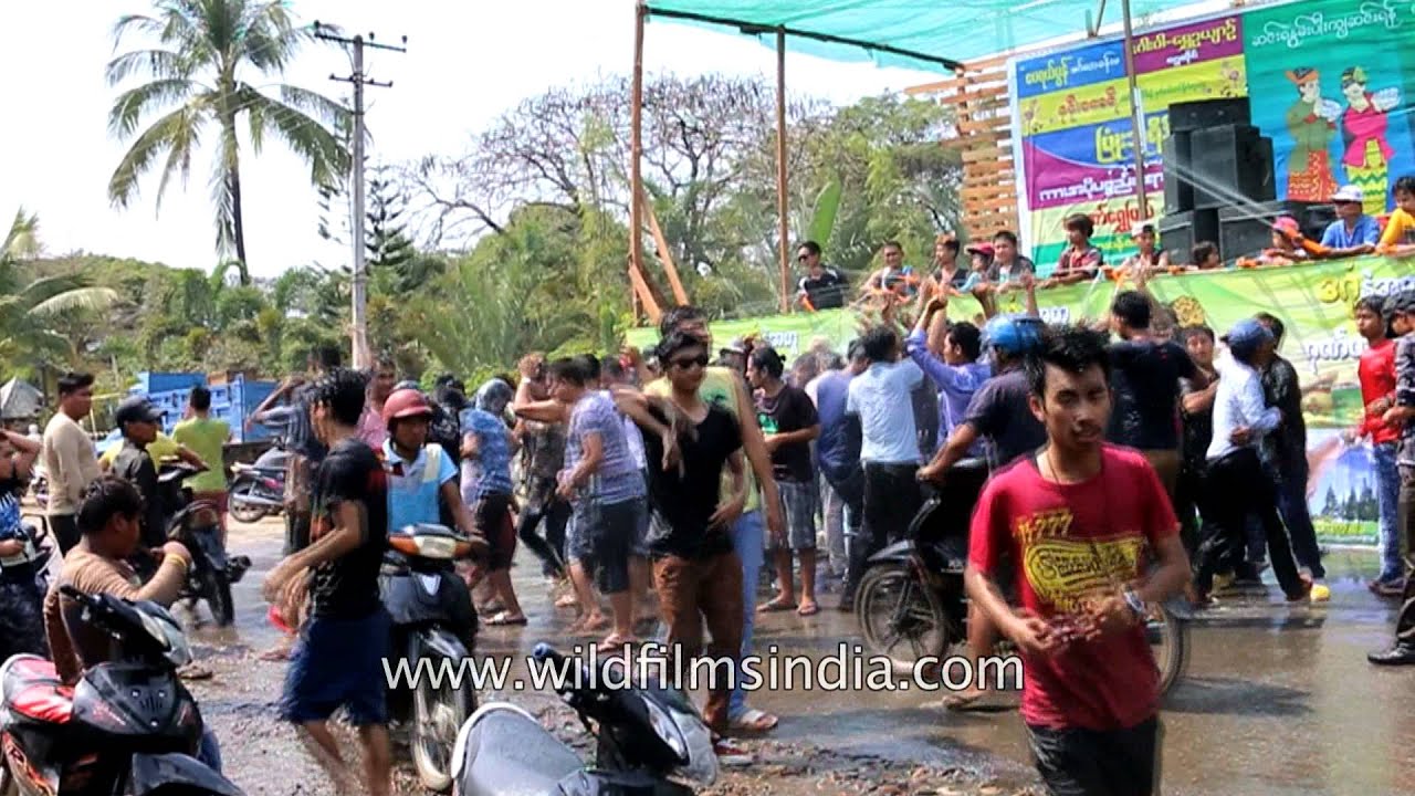 Splashing endless quantities of water - Thingyan Festival, Myanmar ...