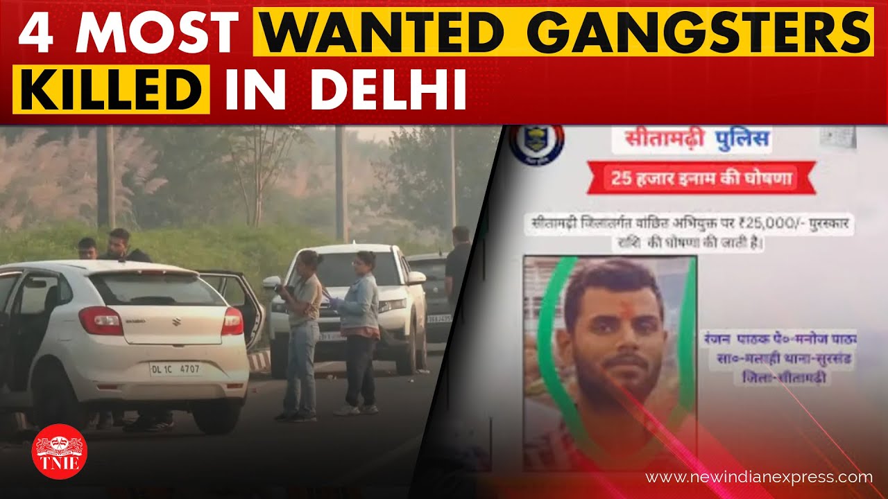 Delhi police encounters 4 wanted gangsters from the Sigma gang - YouTube