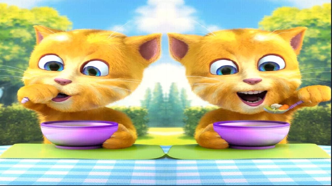 Ginger the cat. Talking Ginger, have fun and eat a lot with the kitten ...