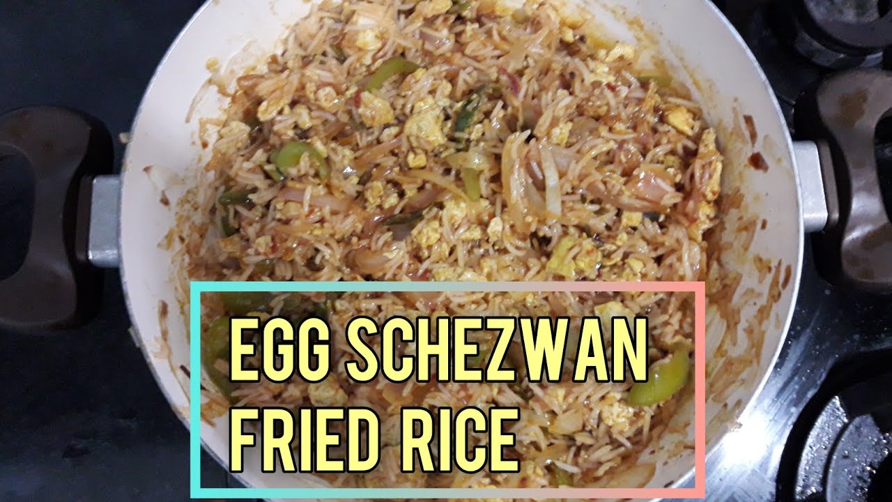 Schezwan Egg Fried Rice simple recipe| How to make egg schezwan fried ...