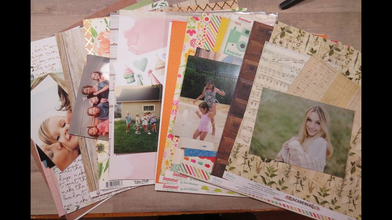 Photos in Hand - Putting Scrapbook Papers with Photos - YouTube