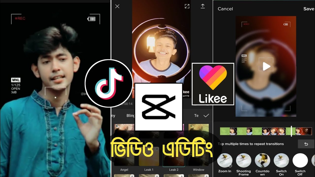 Tiktok & Likee Lighting Effect & Shooting Frame Video Editing Tutorial ...