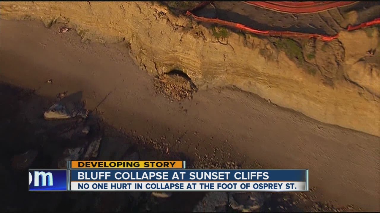 Bluff collapses at Sunset Cliffs, no injuries - YouTube
