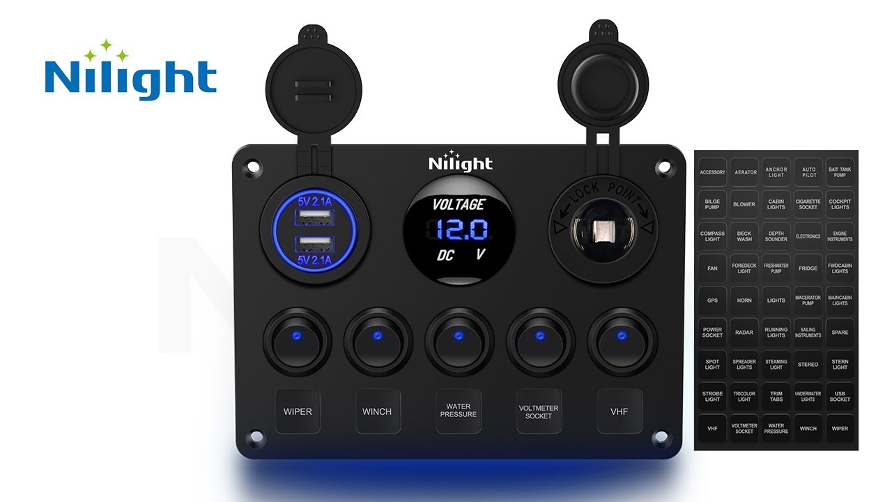 Nilight Multi-Functional 5 Gang Switch Panel - YouTube
