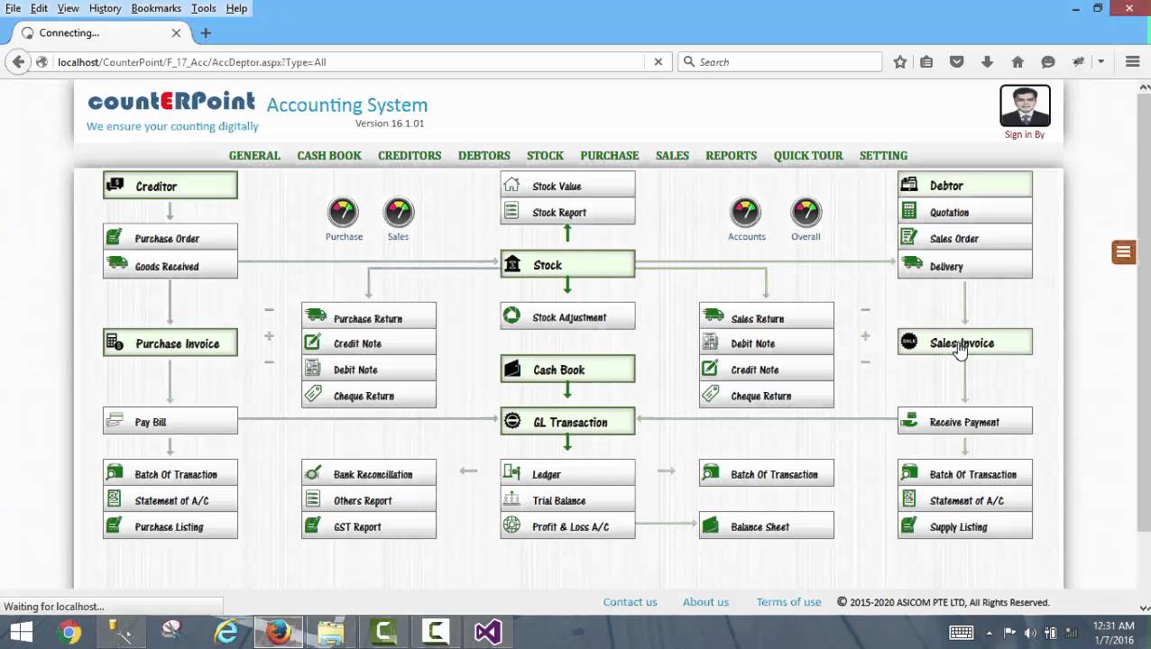 Purchase And Sales Operation Of Counterpoint ERP Accounting Software ...